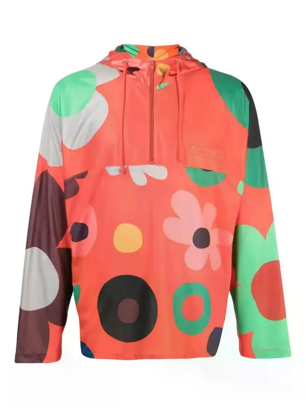 ERL Floral-print Half-zip Jacket