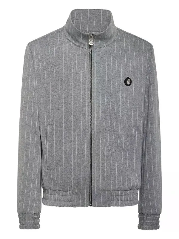 BILLIONAIRE Pinstripe Zip-up Jacket - Grey