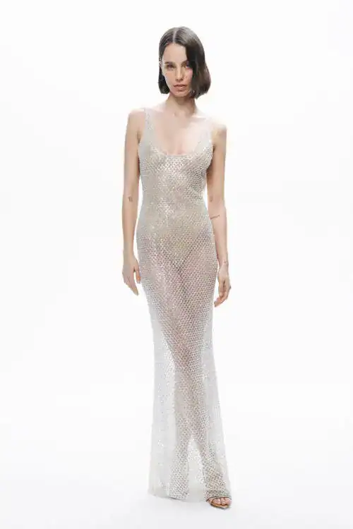 sachin and babi light blue dress Nocturne Beaded Embroidered Maxi Dress In Gold - 50% Off