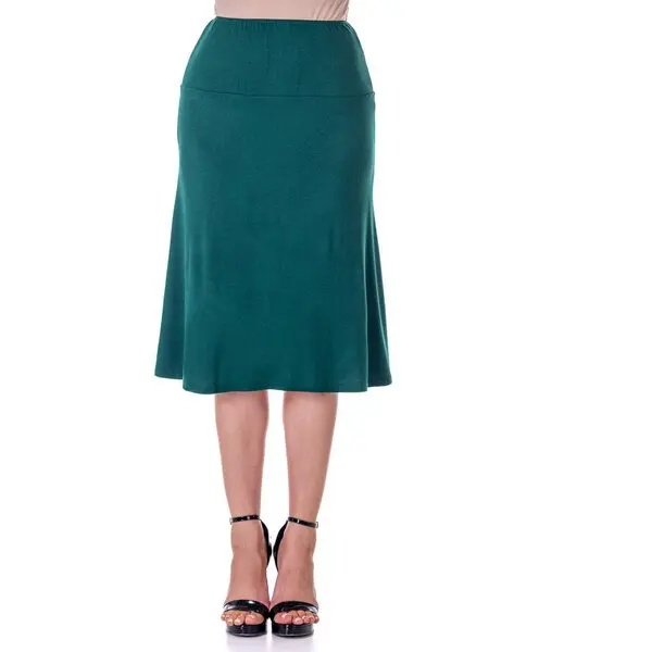 24SEVEN COMFORT APPAREL A-line Knee Length Skirt - Hunter