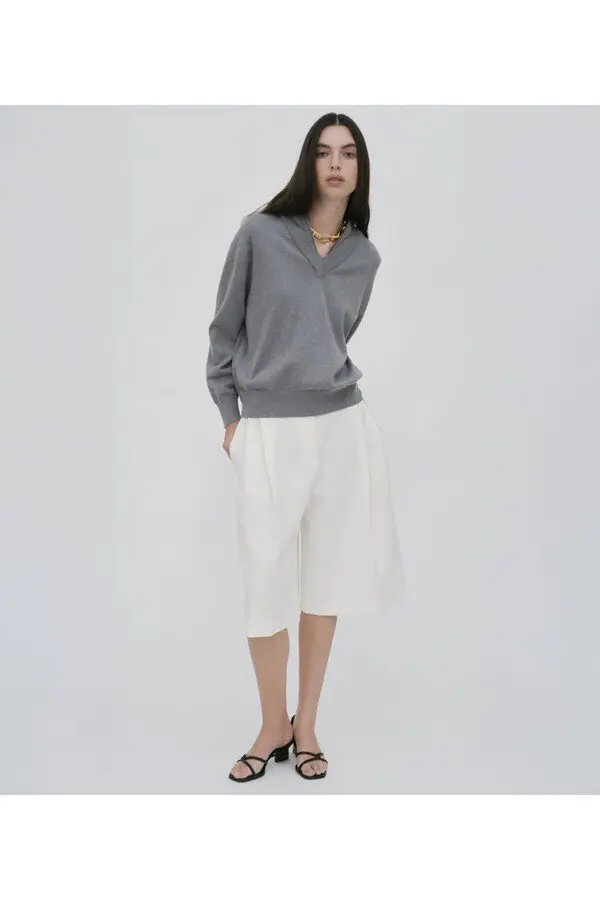 Rosetta Getty Wide Pleat Front Tech Cady Shorts - White