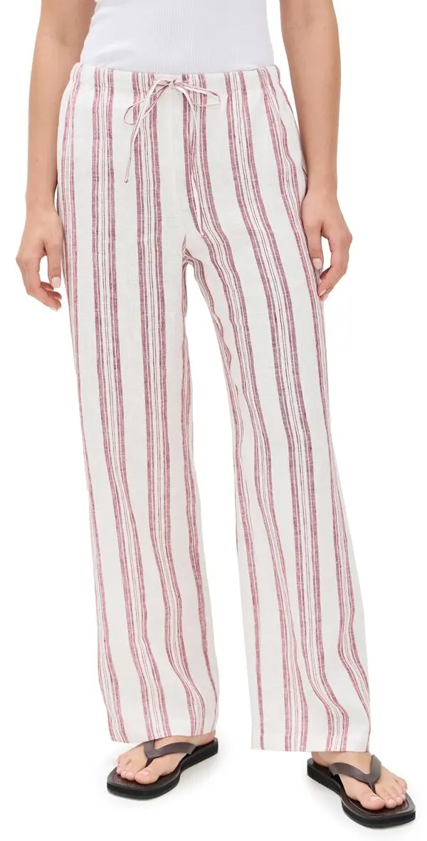 REFORMATION Olina Linen Pants - Avignon Stripe