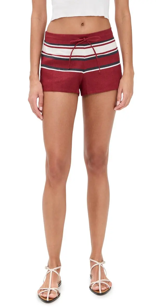 Faithfull The Brand Miel Striped Linen Shorts - Hydra Stripe