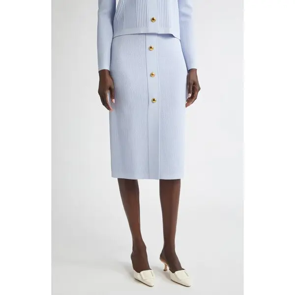 St. John Mixed Stitch Ribbed Knit Skirt