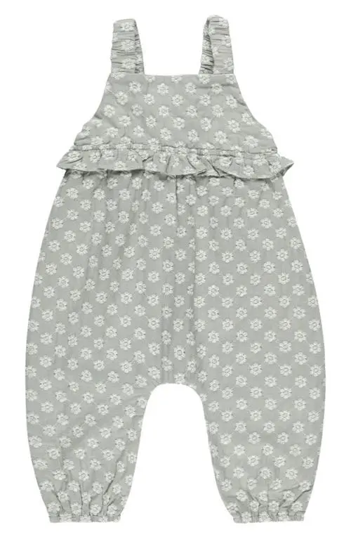 RYLEE + CRU Kinsley Floral Embroidered Cotton Gauze Romper - Seafoam