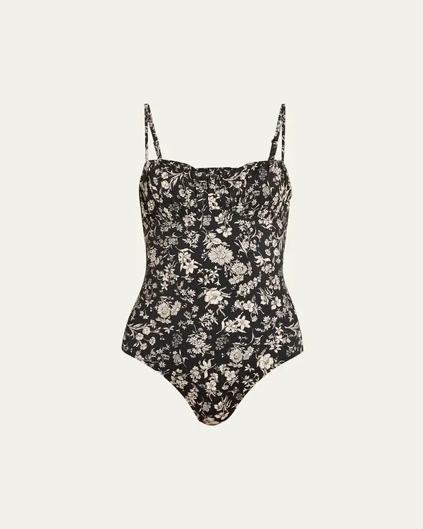 Ulla Johnson Dalila Ruched One-piece Swimsuit - Midnight Bloom
