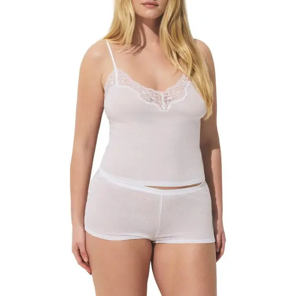 SKIMS Lace Cami And Shorts Set - Snow