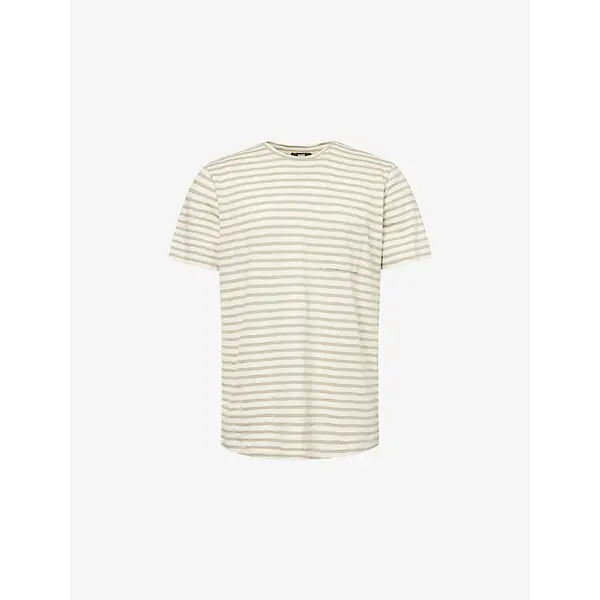 Paige Kenneth Stripe-print Cotton-jersey T-shirt