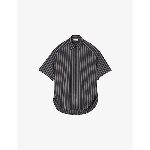 Sandro Striped Rhinestone-embellished Shirt - Grey