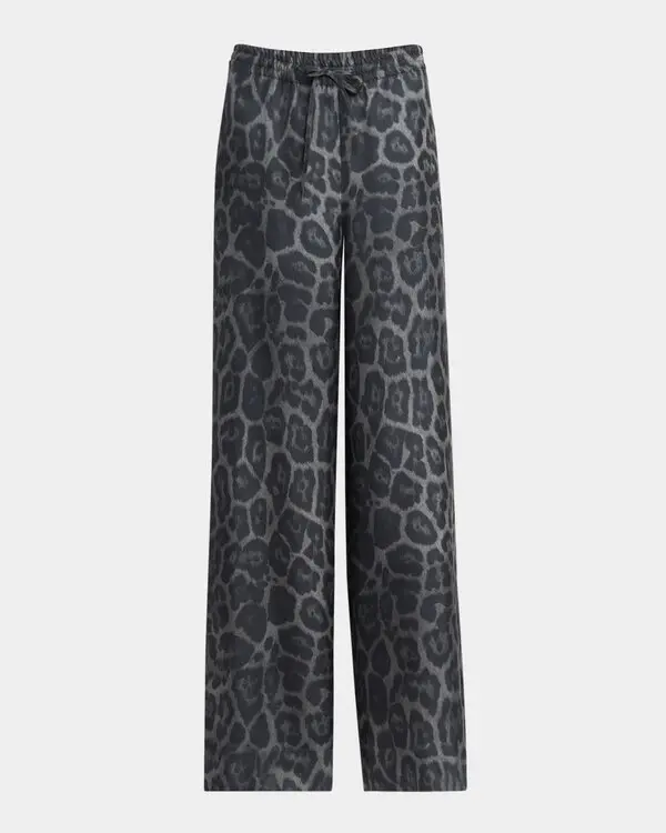 Stella McCartney Leopard Pajama Trousers - Ash Grey