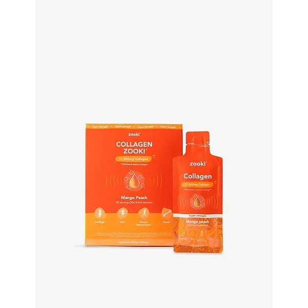 YOURZOOKI Super Strength Marine Collagen 11,000mg, Mango Peach Flavour Liquid Sachets 30 X 18.5ml