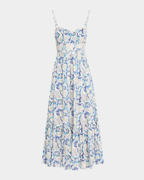Ulla Johnson Nadine Cami Midi Dress Ciel Editorialist
