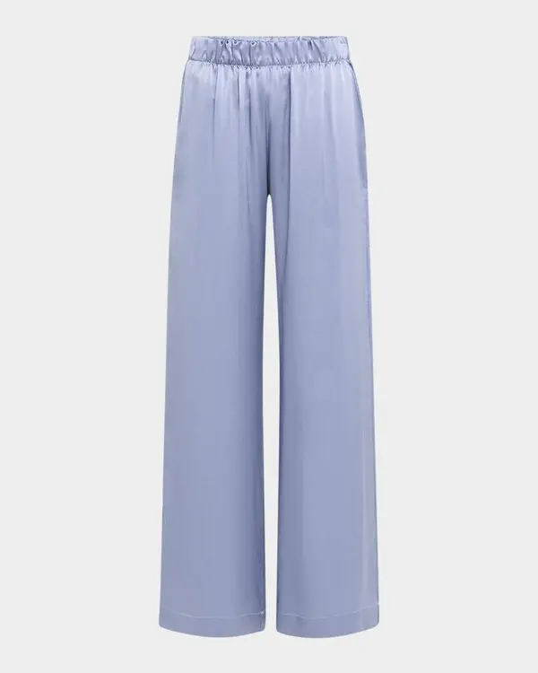 Sablyn Brynn Wide-leg Silk Pants - Dusty Periwinkle