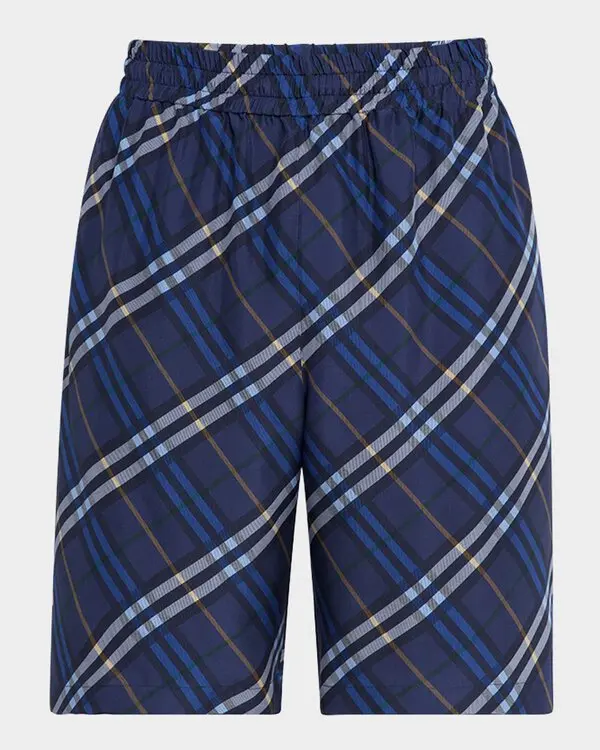 Burberry Check Silk Shorts - Ink Ip Check