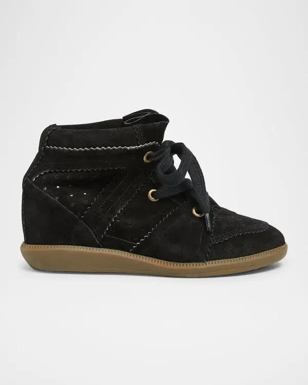 Isabel Marant Bobby Suede Wedge Sneakers - 01bk Black
