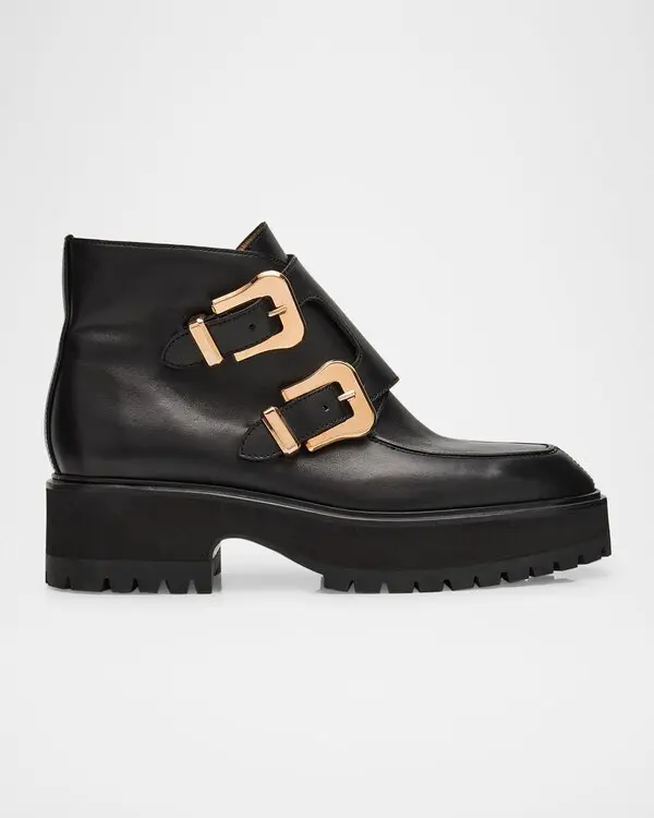 Gabriela Hearst Apollo Leather Ankle Booties - Black