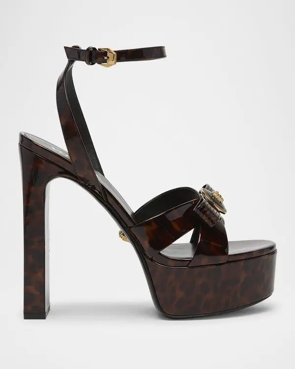Versace Gianna Ribbon Platform Sandals