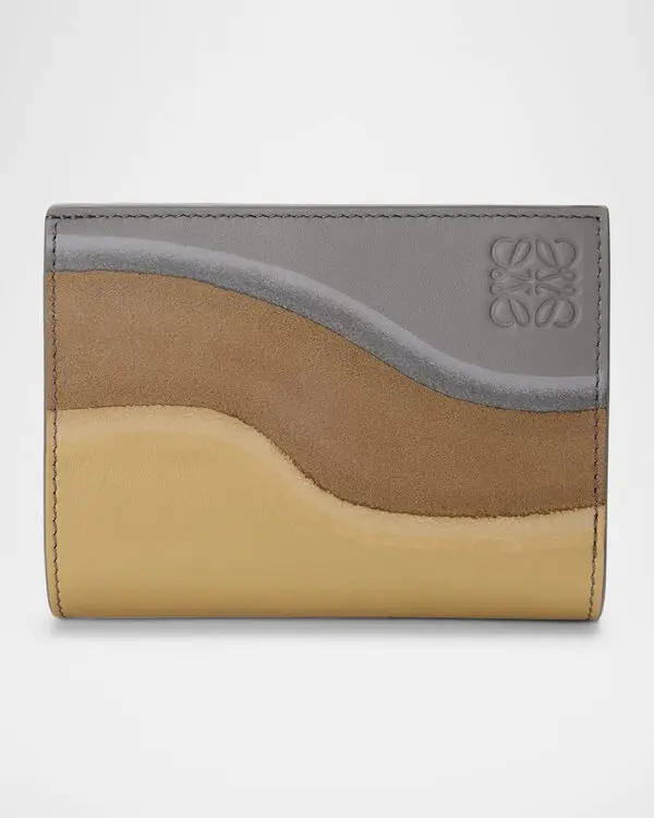 Loewe Landscape Compact Wallet In Nappa Leather - 5698 Sparkling Grey Butter