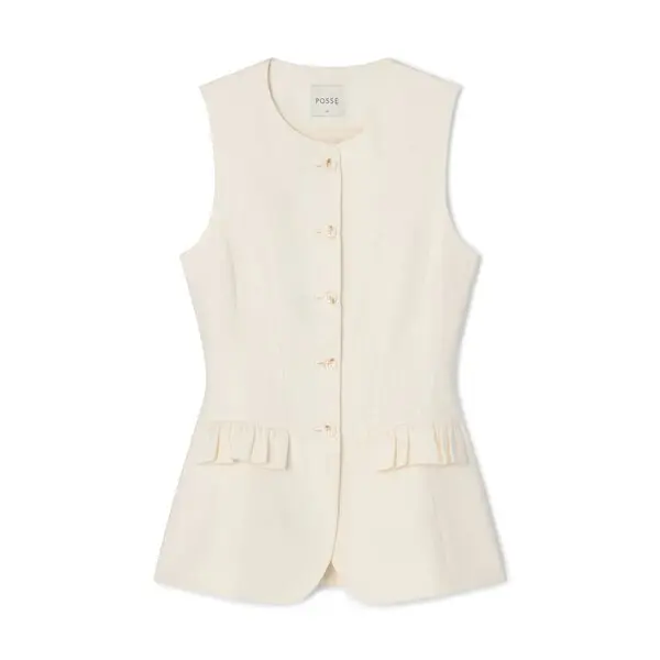 Posse Matilda Linen Gilet - Cream