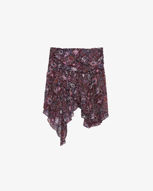 MARANT ETOILE Berenicia Flared Georgette Skirt - Plum