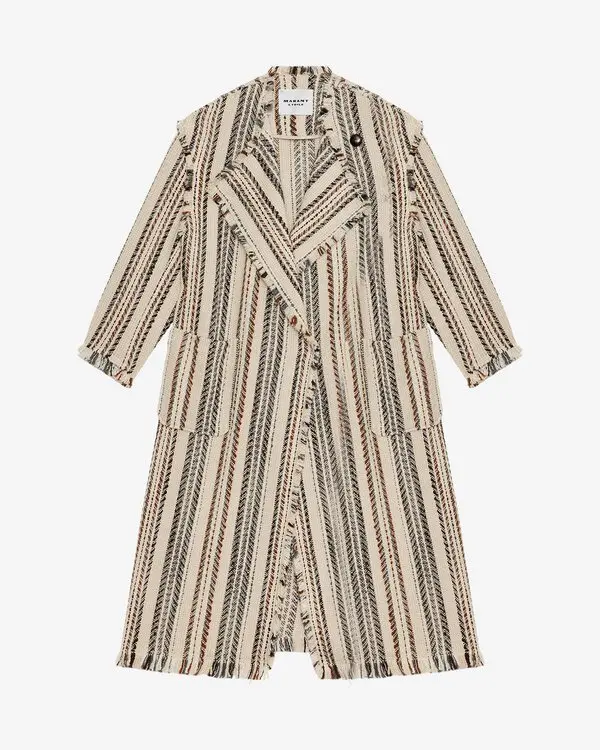 MARANT ETOILE Inita Striped Coat - Ecru