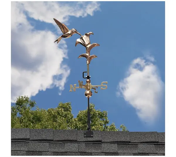 GOOD DIRECTIONS Hummingbird Cottage Weathervane-pure Copper By