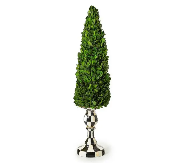 MACKENZIE-CHILDS Courtly Check Large Pedestal B Xwood Tree