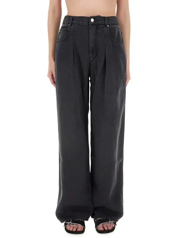 Isabel Marant Rodayna Wide Leg Jeans - Black