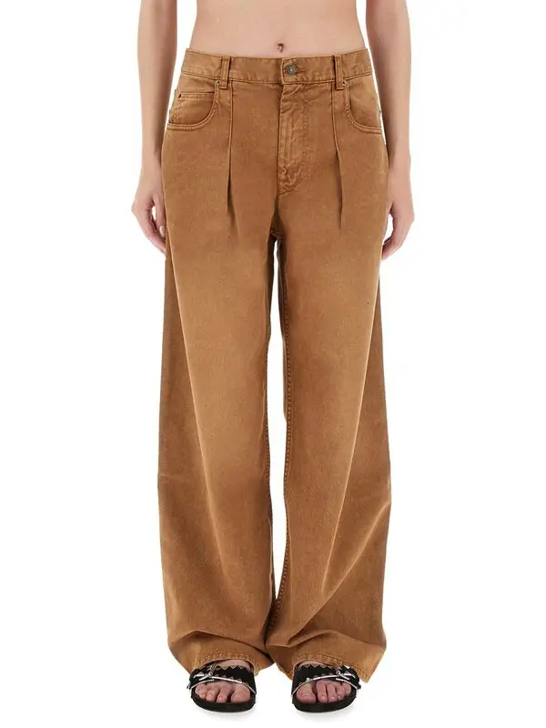 Isabel Marant Rodanya Wide Leg Jeans - Brown