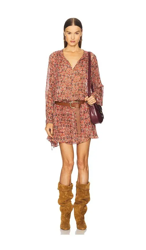 Isabel Marant Bess Printed Dress - Rust