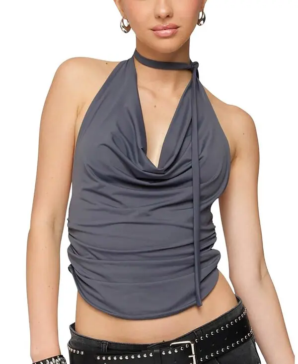 EDIKTED Two-piece Cowl Neck Scarf Halter Top