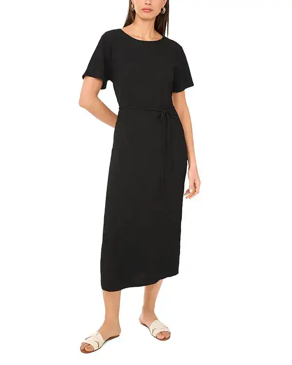 midi black t shirt dress It's Easy Short Sleeve Midi Dress
