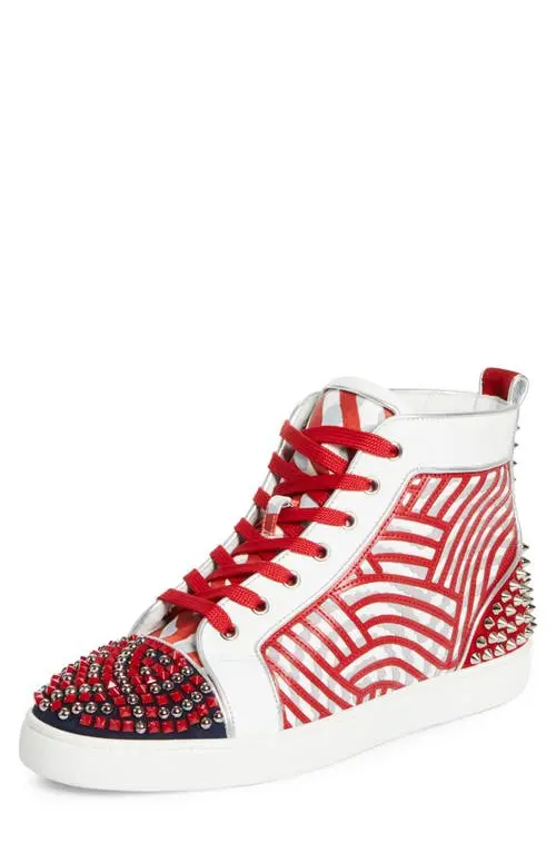 CHRISTIAN LOUBOUTIN Louis No Limit Embellished High-top Sneaker - Version Multi Loubi