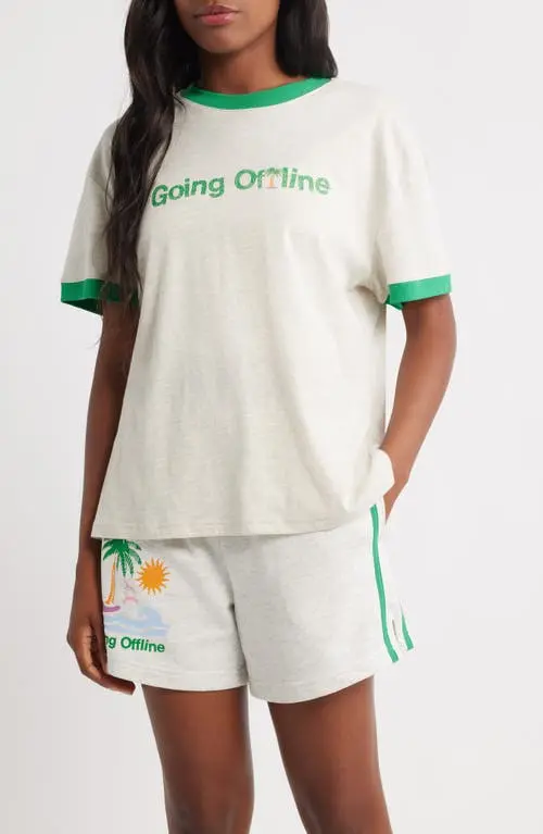 THE MAYFAIR GROUP Going Offline Oversize Graphic Ringer T-shirt