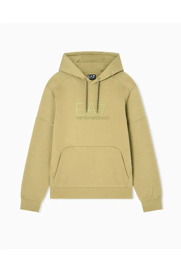 Emporio Armani Visibility Cotton-blend Hooded Sweatshirt - Green
