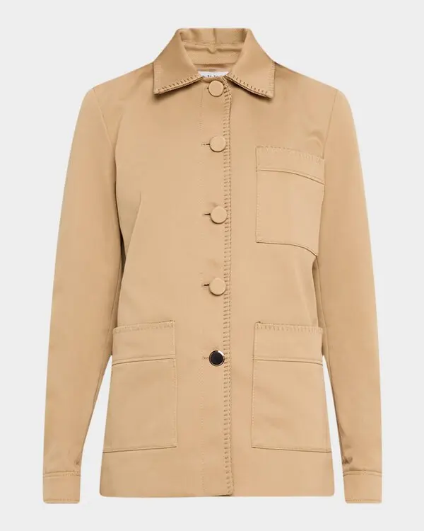 Gabriela Hearst Ulu Blanket-stitched Chore Jacket - Camel