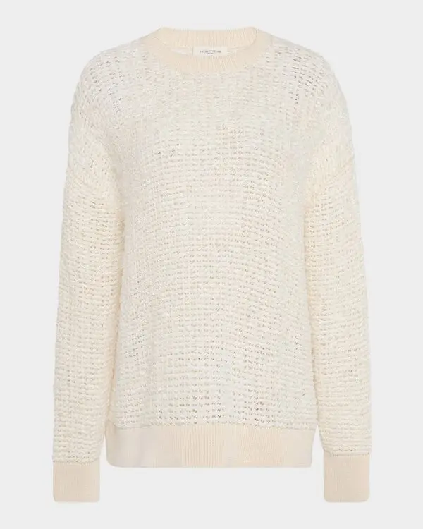 Lafayette 148 New York Textured Open-stitch Cotton Sweater