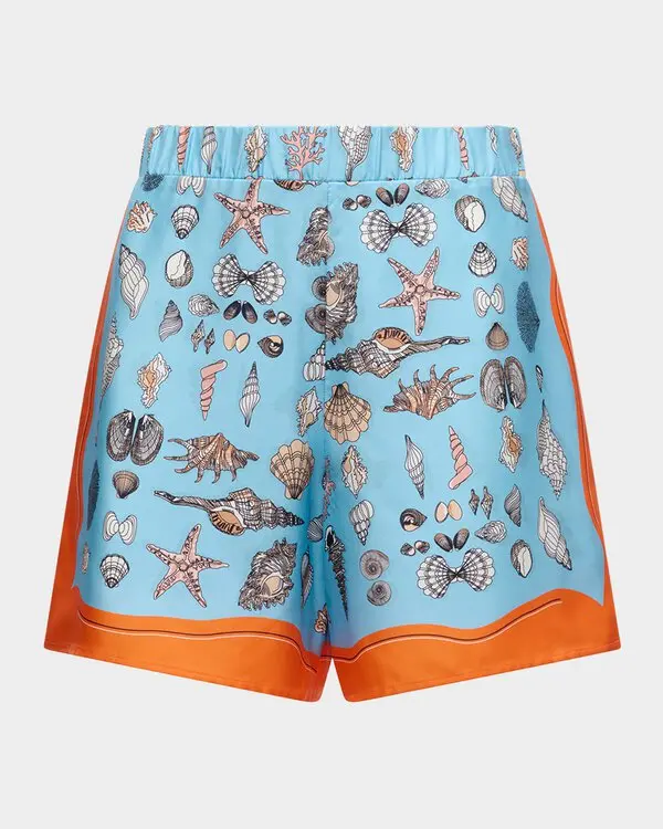 CALLAS MILANO Juvia Silk Shorts - Orange Blue