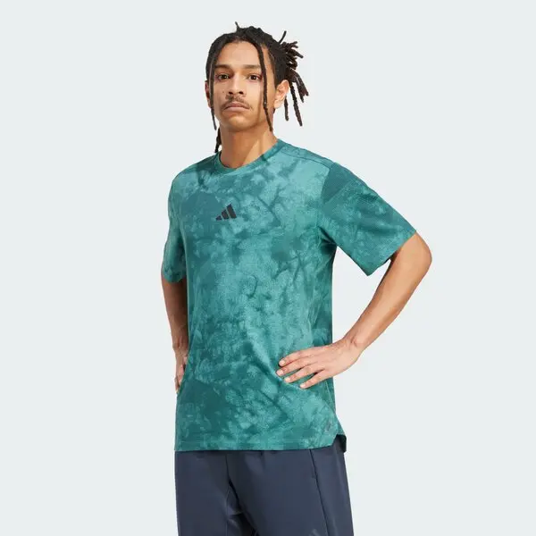Adidas Power Graphic Tee Powder Teal - Powder Teal / Preloved Teal / Aurora Ivy