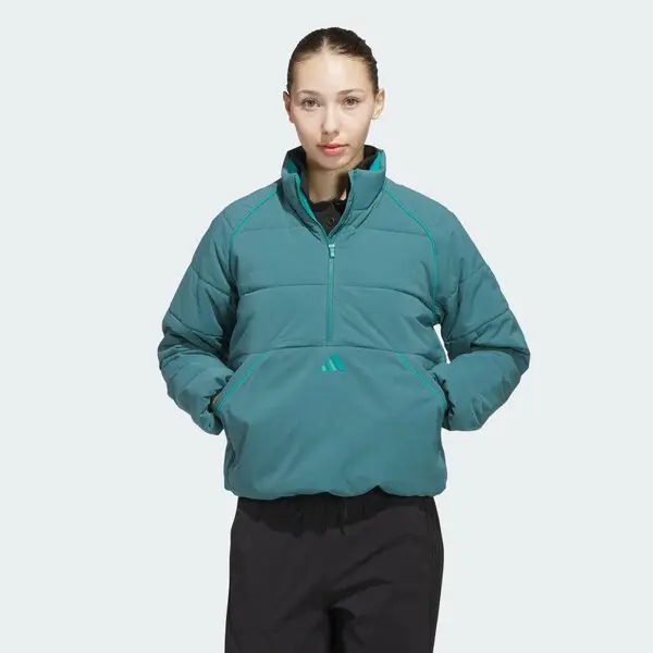 Adidas Beyond Twistweave Loose Quarter-zip Jacket - Preloved Teal