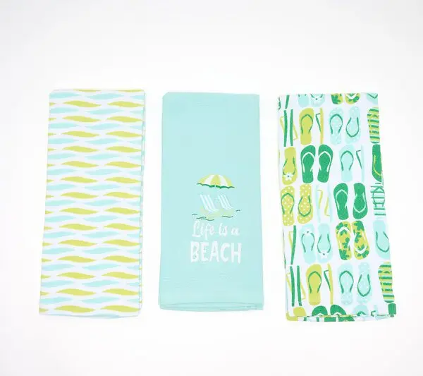 IN THE KITCHEN WITH DAVID Summer Theme Printed Kitchen Towels