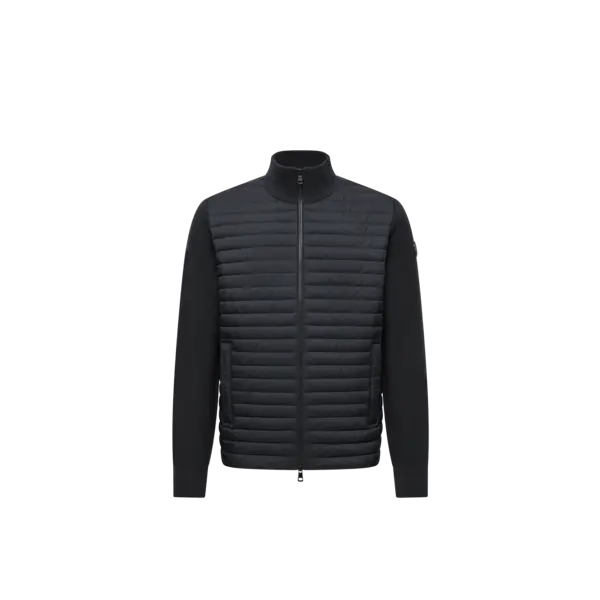 Moncler Padded Wool And Cashmere Zip-up Cardigan - Blue