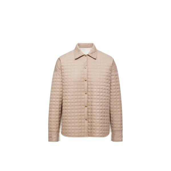 Moncler Square-quilted Reversible Padded Shirt - Beige