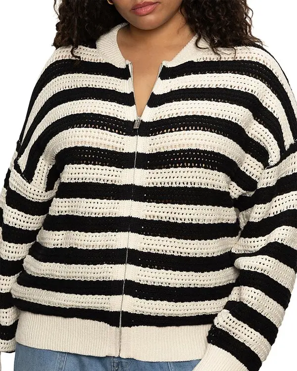 Sanctuary Open Knit Bomber Jacket - Macrame