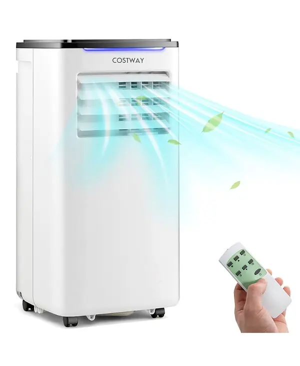 COSTWAY 7100 Btu Portable Air Conditioner 3-in-1 Ac Unit W/ Cool Dehum Fan Sleep Mode