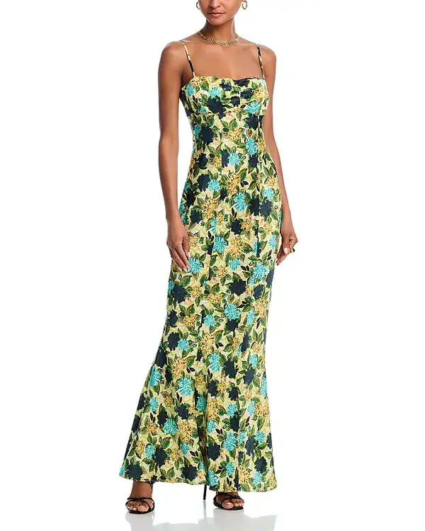 Saloni Renee Long Dress - Lantana | Editorialist
