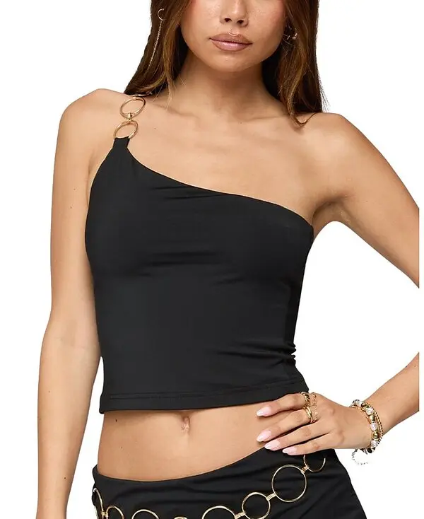 EDIKTED Ring Chain One Shoulder Top