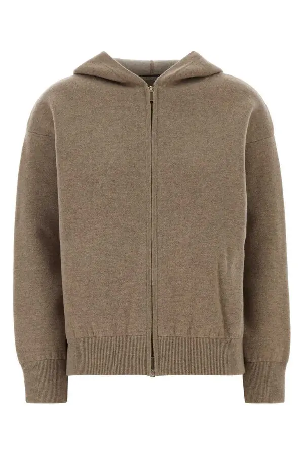 Max Mara Cappuccino Stretch Wool Blend Kurt Sweatshirt - Beige O Tan