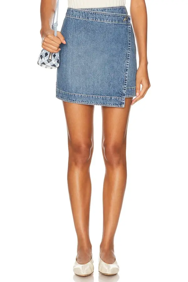 Bottega Veneta Wrap Denim Skirt