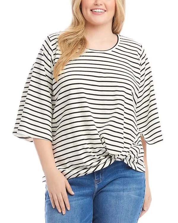 Karen Kane Stripe Flare Sleeve Top